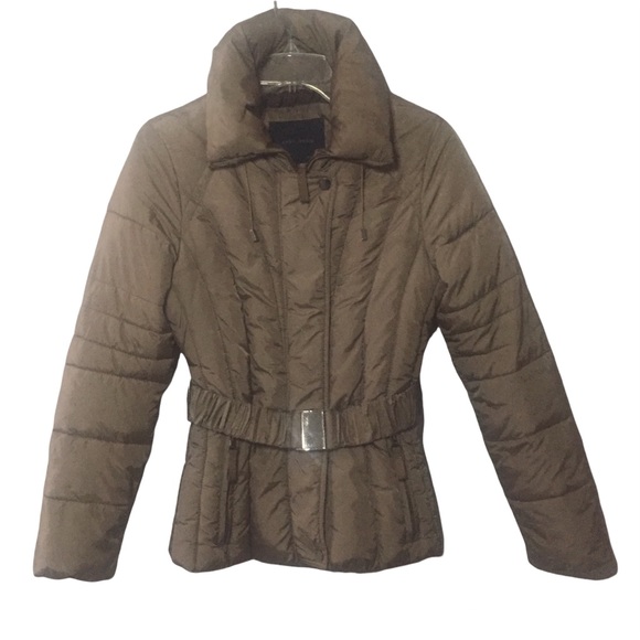 Zara | Jackets & Coats | Zara Basic Puffer Jacket Beigetan Large Puffy ...